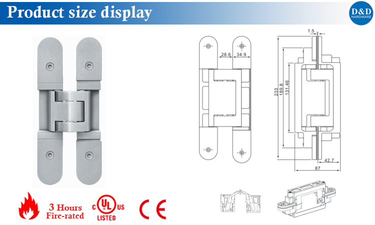 Zinc Alloy 80 KG Modern 3-D Adjustable Concealed Hinge-CH008 from China ...