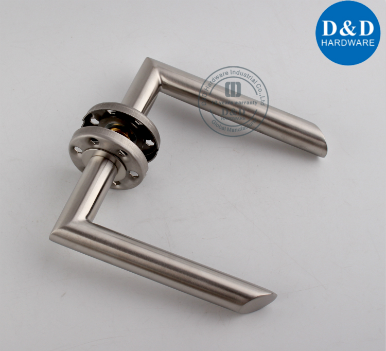 SS316 Hollow Tube Mitred Shape WC Fire Rated Door Handle for Outer ...