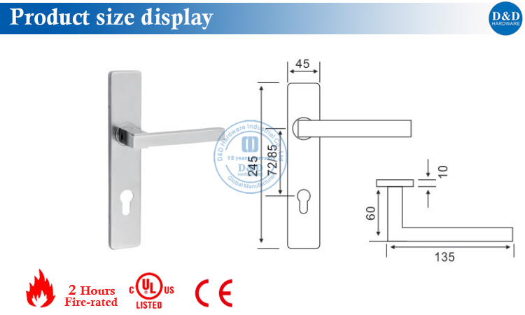 Stainless Steel 304 Hollow Square Shape Handle with Plate for Office ...