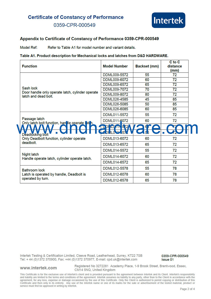 SS304 Mortise X-Ray Lock-DDML027 from China manufacturer - D&D HARDWARE