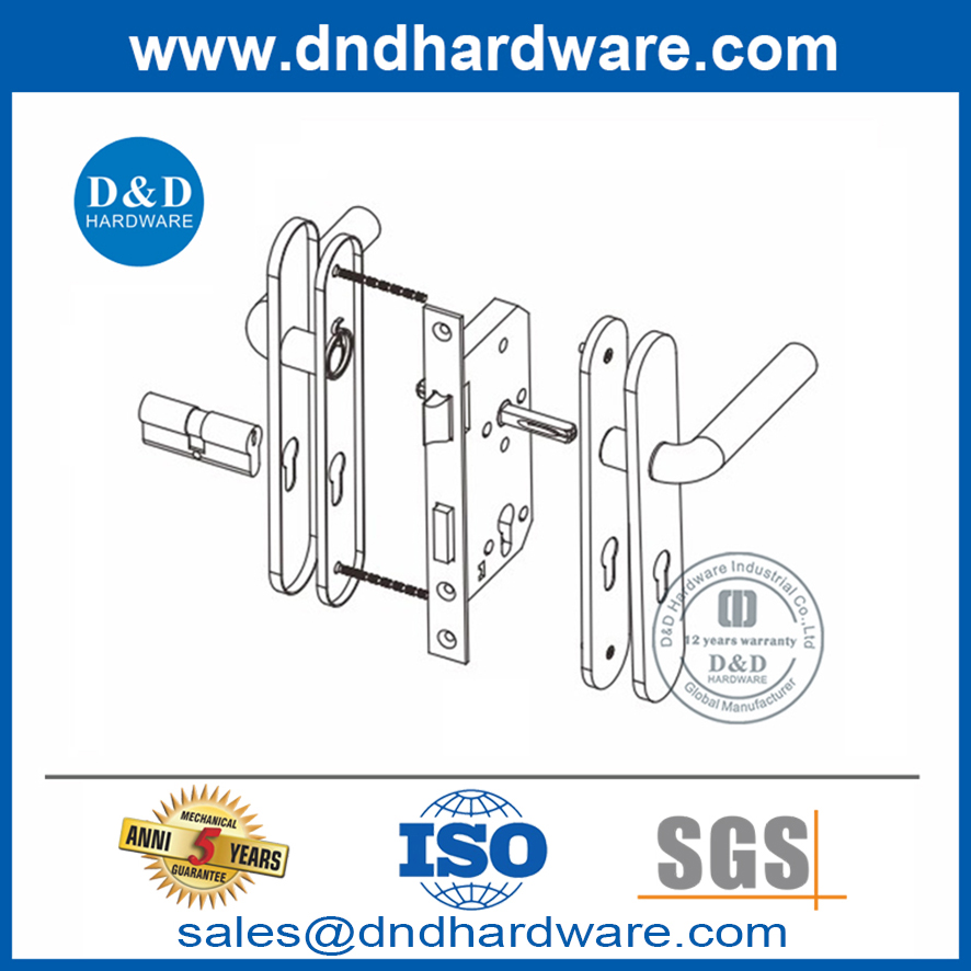 Round Corner Stainless Steel Tubing Lever Handle with Plate-DDTP002 ...
