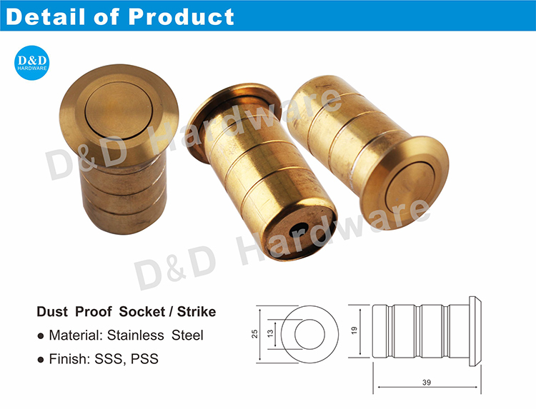 Wooden Door Stain finish Polished Brass Dust Proof Strike from China ...