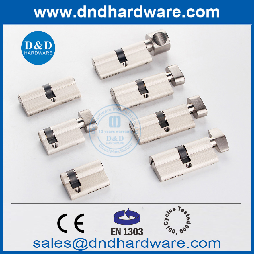 Solid Brass Satin Nickel Lock Cylinders Euro Half Cylinder with Thumbturn-DDLC009 from China ...