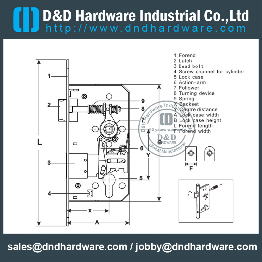 Stainless steel round head type latch mortise lock for Bathroom Door ...