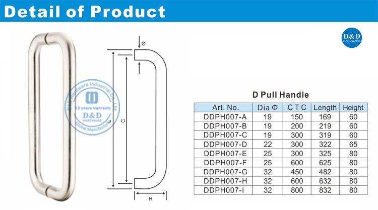 High Quality Stainless Steel D Shape Pull Handle for Internal Door ...