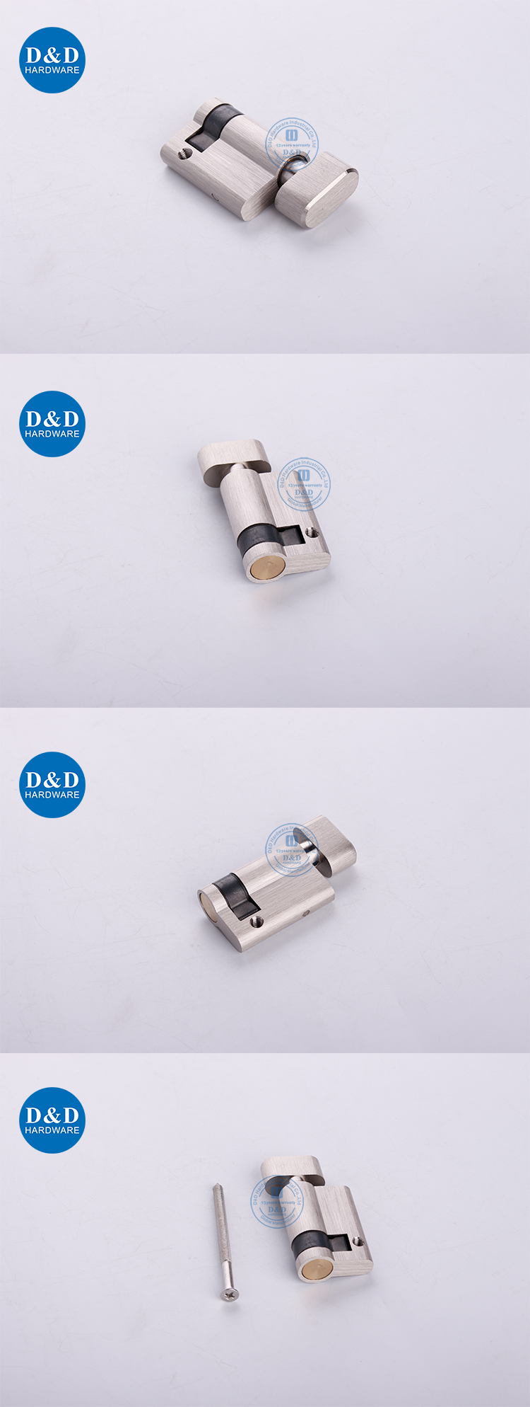 Solid Brass Satin Nickel Lock Cylinders Euro Half Cylinder with Thumbturn-DDLC009 from China ...