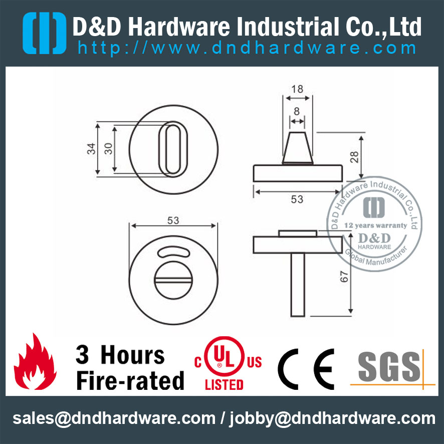 SUS 304 Thumb Turn Lock with Indicator Guide for Bathroom Door- D&D ...