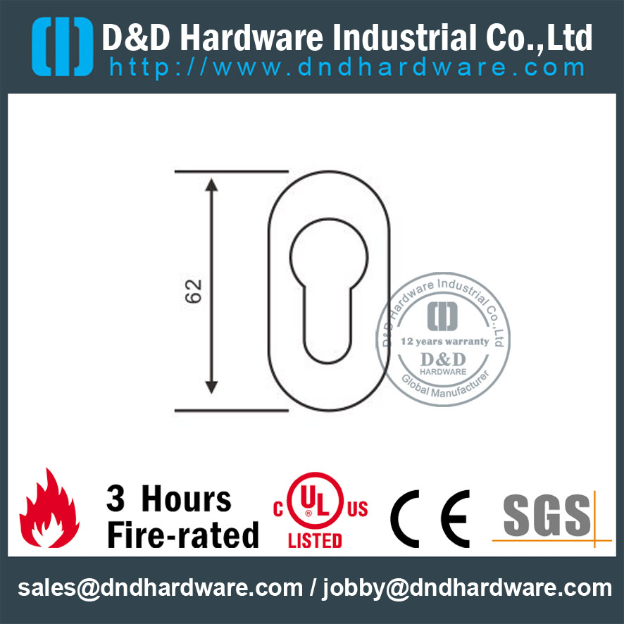 SS304 Oval Escutcheon for Lever Door Lock- D&D HARDWARE