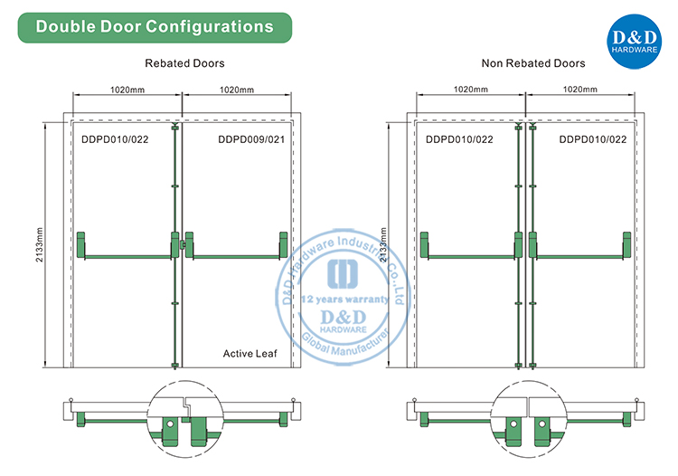 SS304 Fire Exit Hardware Aluminum Door Push Bar-DDPD021 from China ...