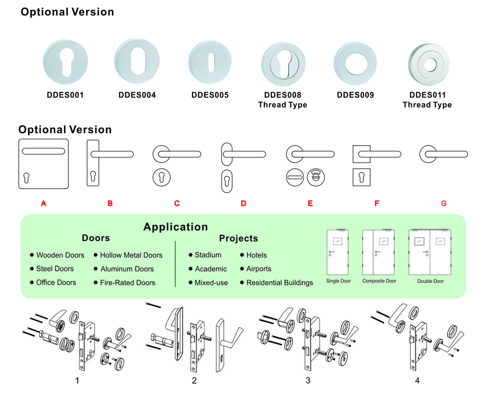 Stainless Steel 316 Solid Exterior Door Handles for Metal Doors-DDSH027 ...