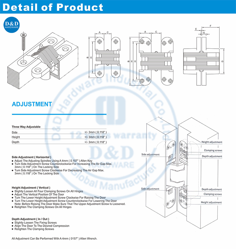Stainless Steel Concealed Hinge with Nylon Silencer-DDCH007-B from ...