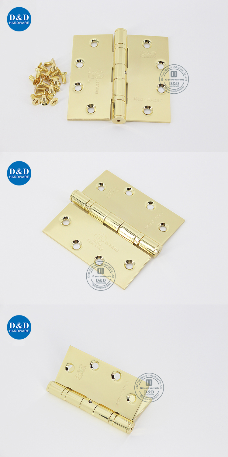 Standard Weight ANSI BHMA Polished Brass NRP Stailess Steel Hinge ...