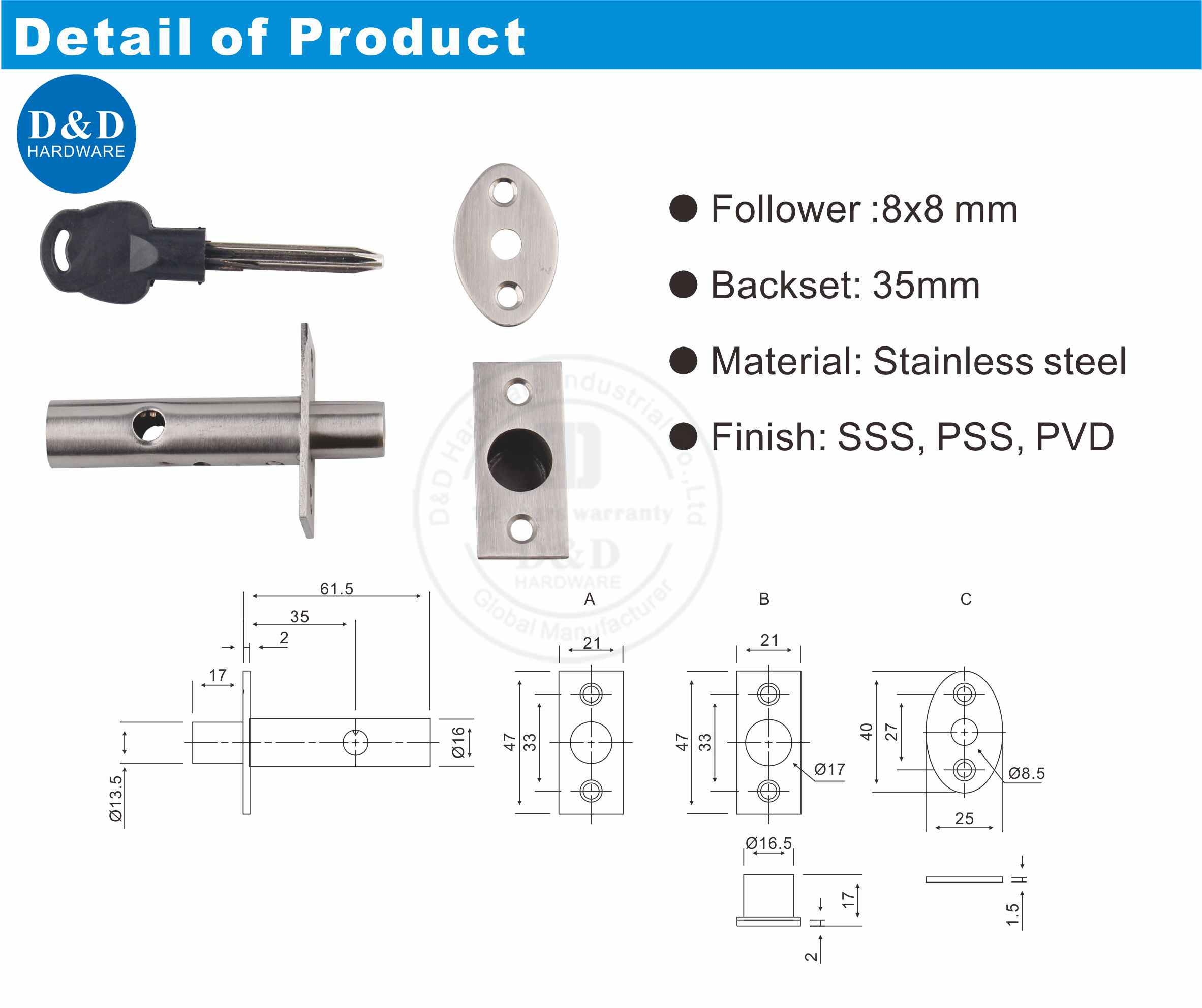 Stainless Steel Allen Key Shaft Lock-DDML038 from China manufacturer ...
