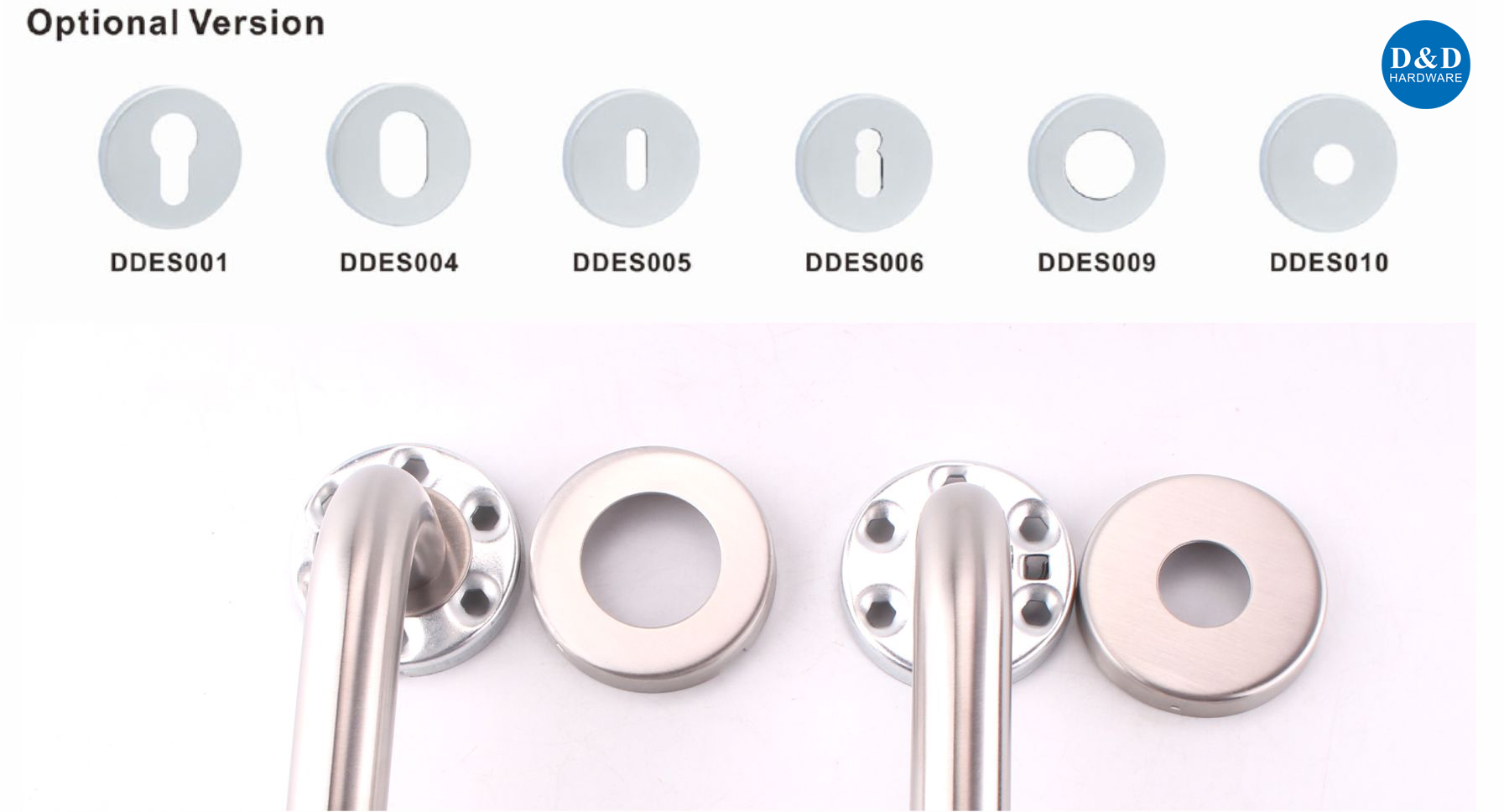 Grade 304 Silver Interior Door Lever Handle on Round Rose-DDSH045 from ...