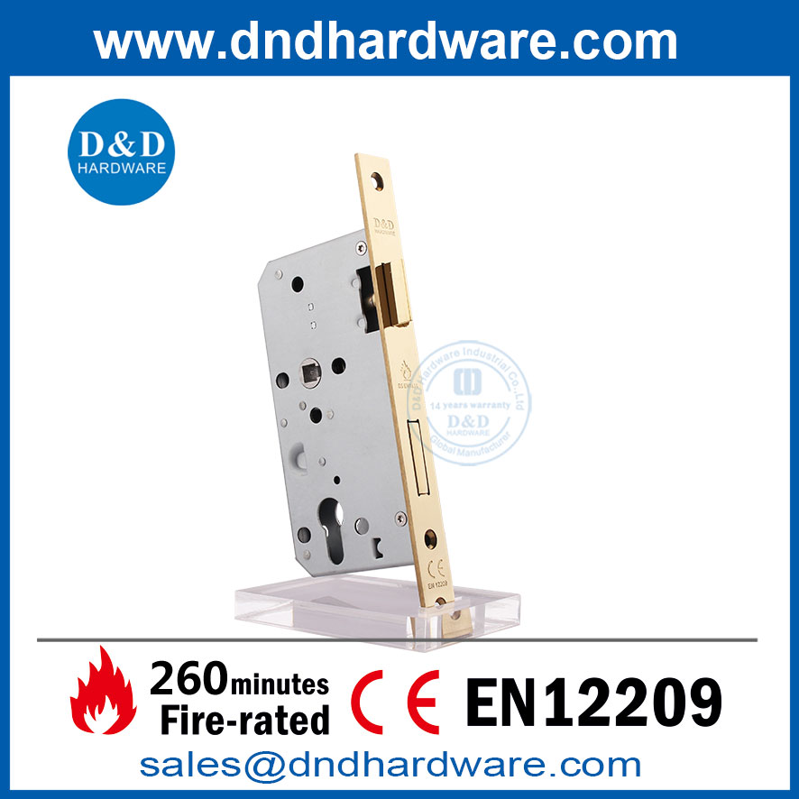 EN12209 Grade 3 Polished Brass SS304 Fire Door Mortise Lock for Front ...