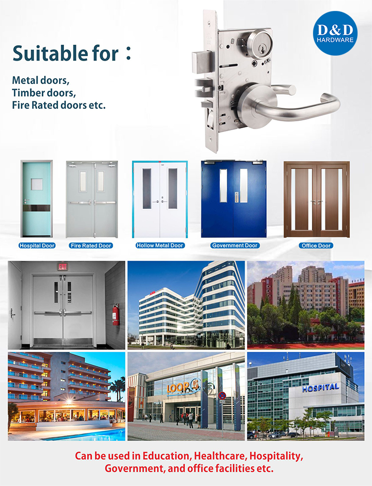 UL ANSI Fire Rated Deadlock with Cylinder Single Side Outside Key Door ...