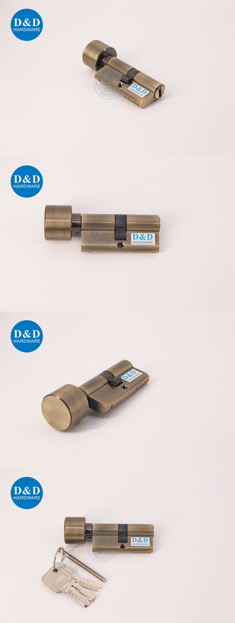 Solid Brass Antique Brass Door Lock Cylinder with Thumbturn And Key ...