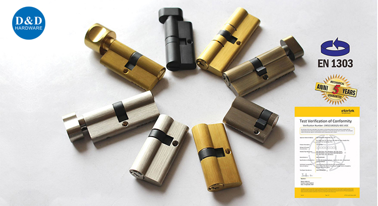 3 Keys Solid Brass Half Cylinder Door Lock Cylinder 40-55mm for Wooden ...