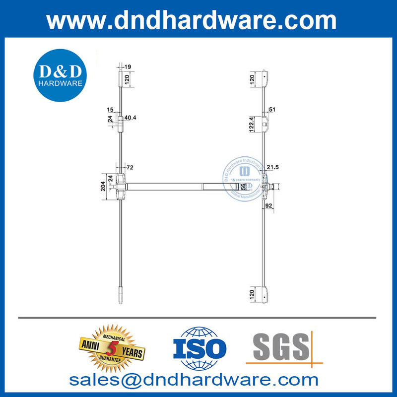 Commercial Exit Device Panic Bar Stainless Steel And Aluminium Door ...