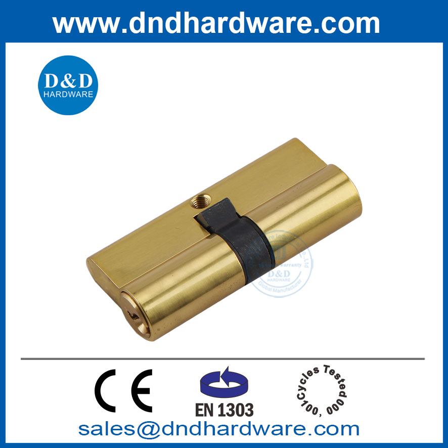 EN1303 Polished Brass Euro Profile Solid Brass Double Open Safe Door Lock Cylinder-DDLC003 from ...