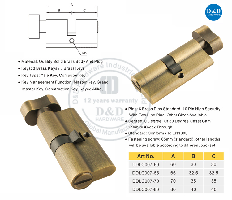 Solid Brass Antique Brass Lock Cylinder for Bathroom Door-DDLC007 from ... Solid Brass Antique Brass Lock Cylinder for Bathroom Door-DDLC007 from ...